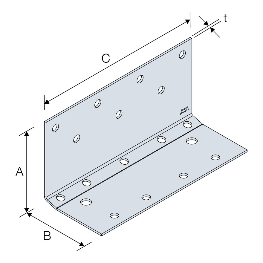 Heavy Duty Angle Bracket for CLT - AB255SSH | Simpson Strong-Tie